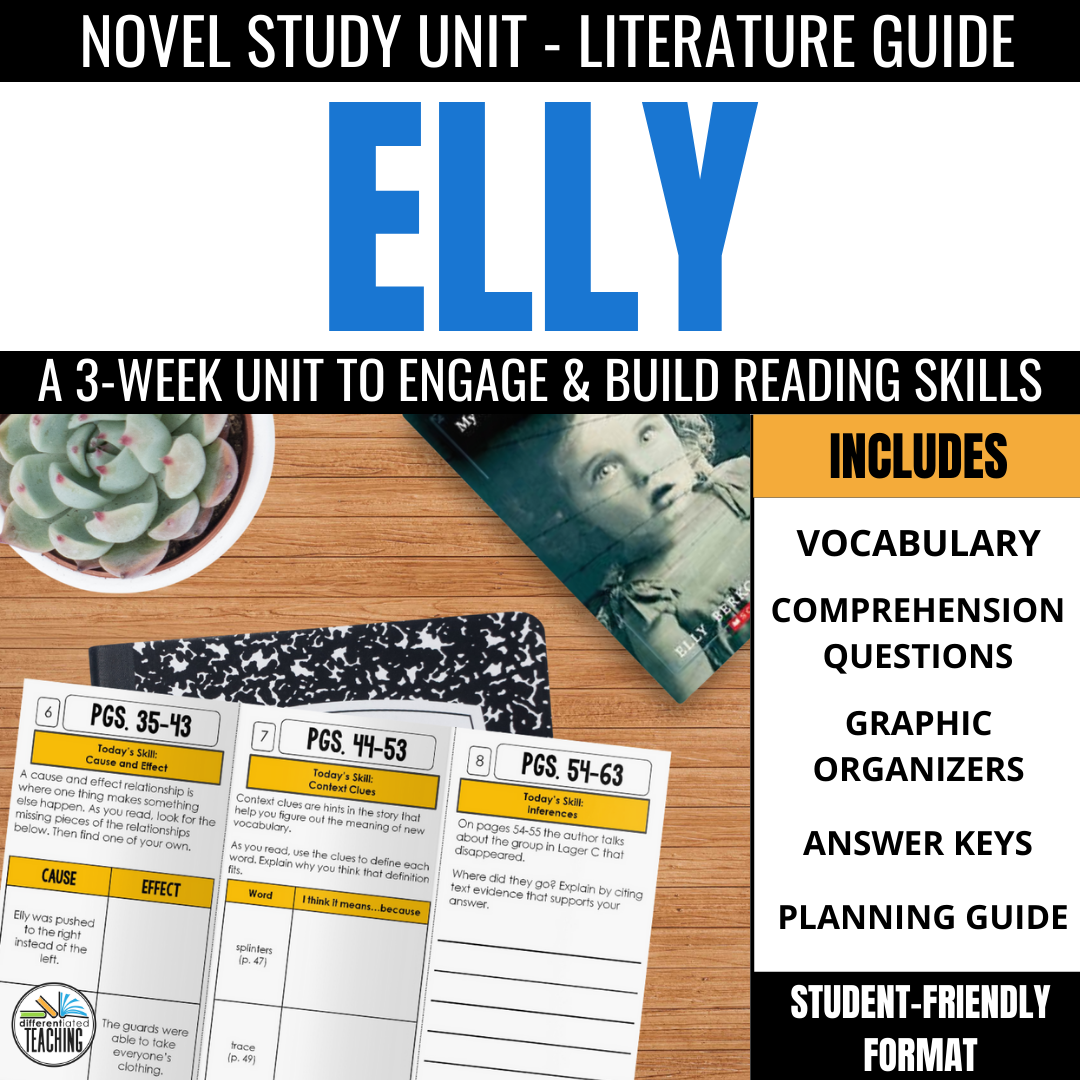 Elly: My True Story of the Holocaust Novel Study – Differentiated ...