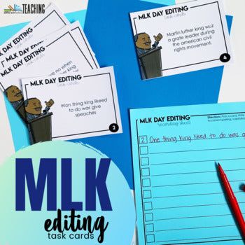 Martin Luther King Editing Task Cards – Differentiated Teaching with ...