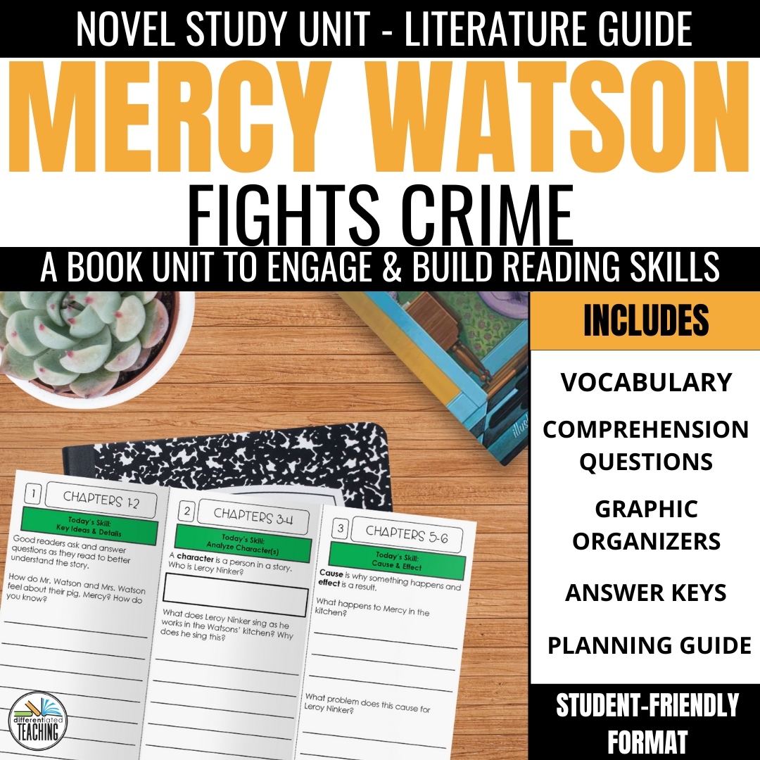 Mercy Watson Fights Crime Chapter Book Unit – Differentiated Teaching ...