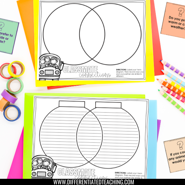 Class Connections Back-to-School Activity | Venn Diagram & Bulletin Bo ...