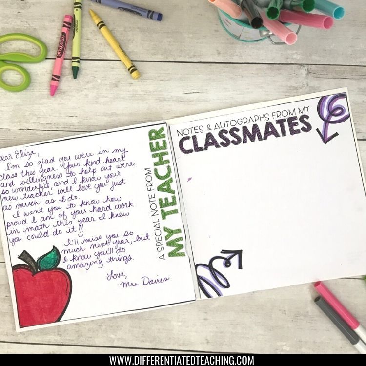 End of Year Memory Book for 5th grade – Differentiated Teaching with ...