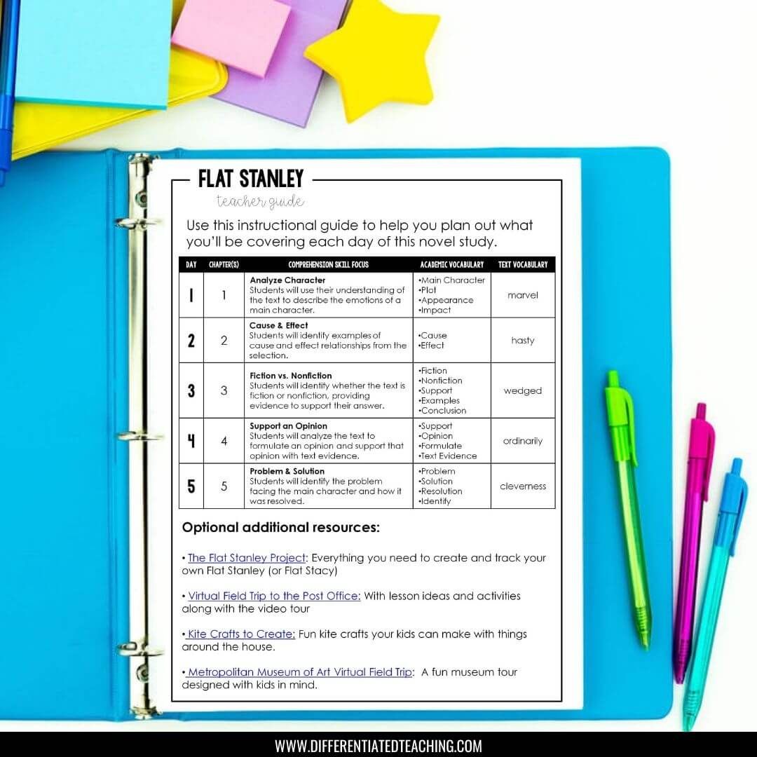 Flat Stanley: His Original Adventure Novel Study – Differentiated ...