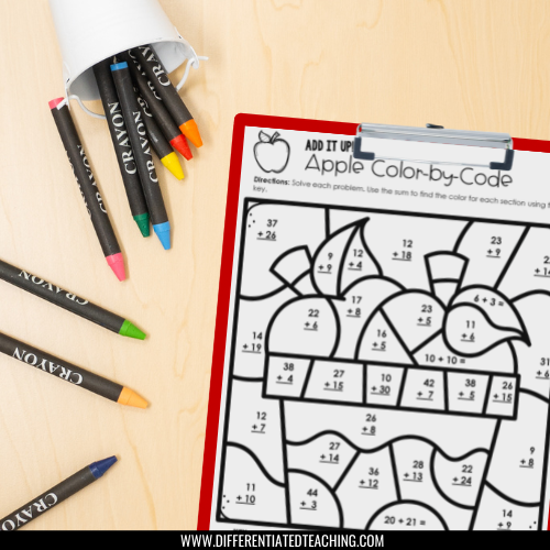 Apple Addition: 2-Digit Addition w/ Regrouping Math Center Activities ...