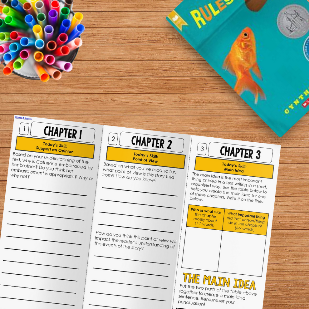 Rules Novel Study Unit: Literature Guide, Comprehension & Vocabulary f ...