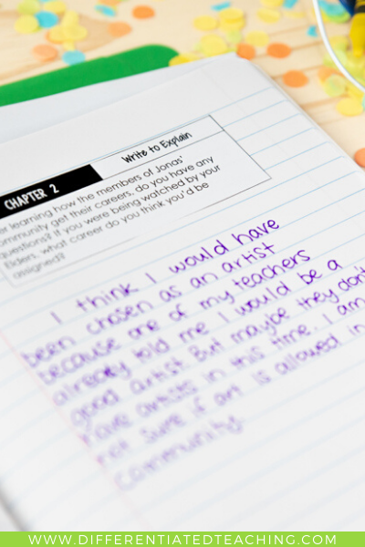 The Giver by Lois Lowry Novel Study Activities: Comprehension Book Uni ...