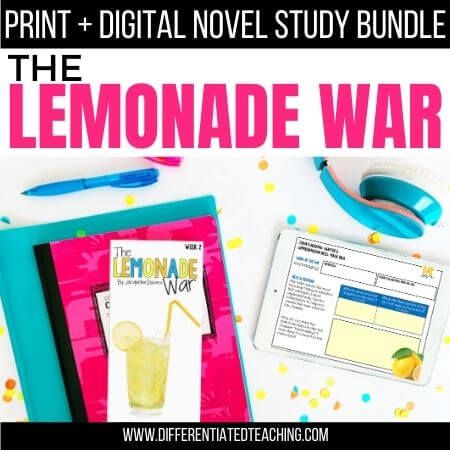 The Lemonade War Novel Study: Book Club Literature Guide for Kids ...