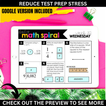 4th Grade Math Spiral Review | Daily Warm-Ups & Morning Work ...
